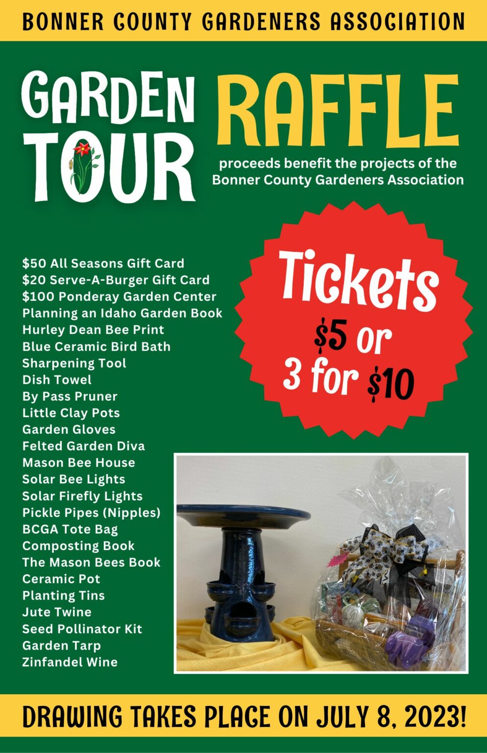 Garden Tour Raffle - Bonner County Gardeners Association